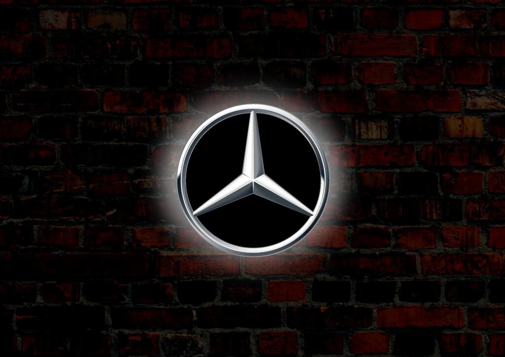 Illuminated 3D LED Mercedes Logo 50-80 CM Advertising - LedWords Shop ...