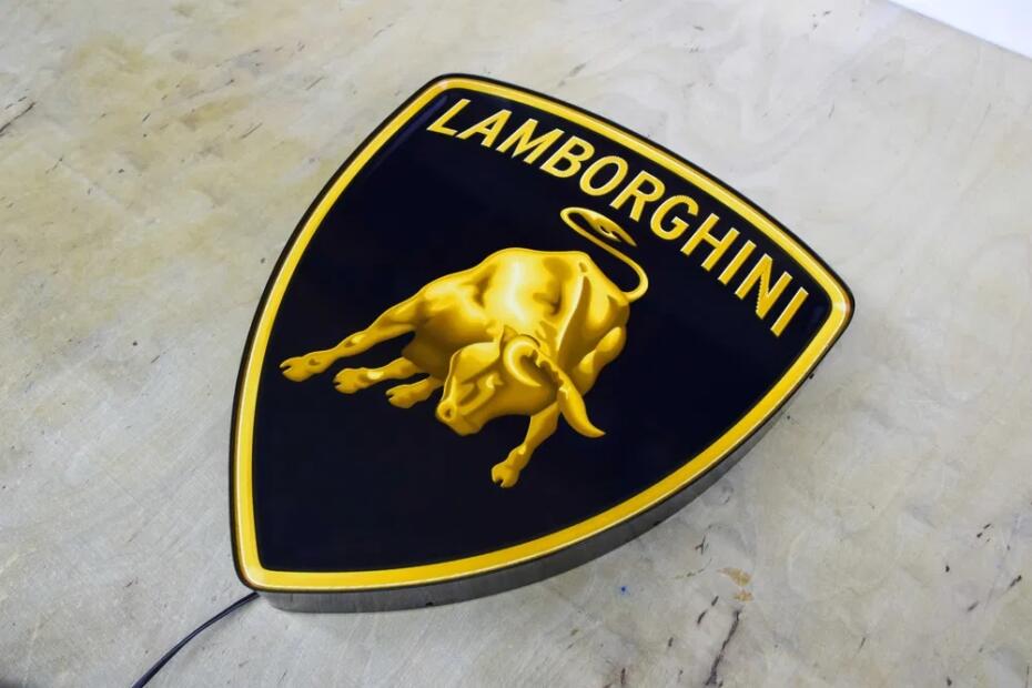 3D LED Lamborghini Illuminated Logo 50-80 CM Advertising - LedWords ...