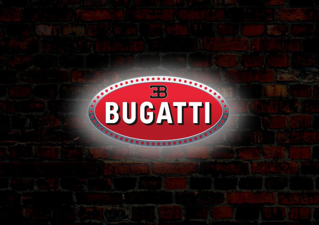 Large 3D LED Logo Bugatti Sign Neon 50 x 26 CM Advertisement - LedWords ...