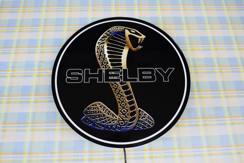 Illuminated 3D LED Mustang Shelby Logo 50-80 CM Advertising - LedWords ...